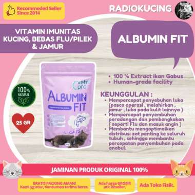 Jual Albumin Fit 25g For Cats Vitamin Imunitas Kucing Bebas Flu/pilek ...