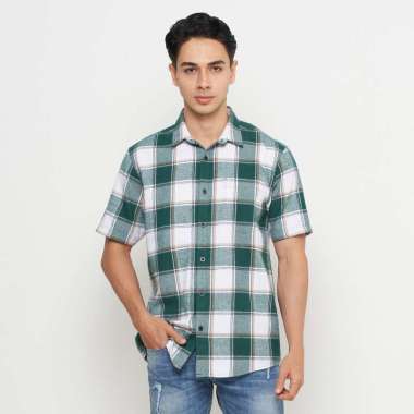 Jual Emba Jeans - Kemeja Flannel Pria Regular Fit Lengan Pendek Warna ...