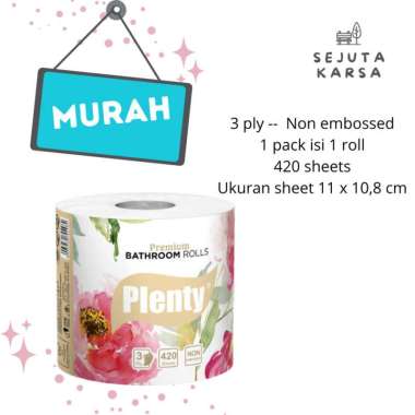 Jual Tissue Toilet Plenty 420 Sheet Termurah - Harga Grosir Terupdate ...