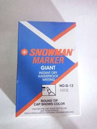 Jual Spidol Snowman Permanent Marker G 12 Merah 🏷️ Original Terbaru ...