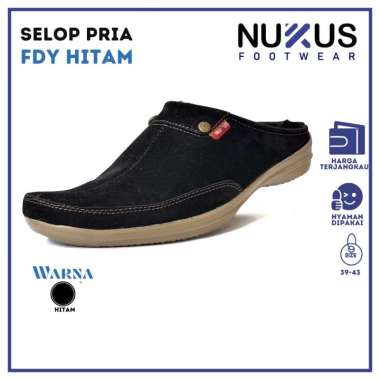 Jual Sepatu Selop Pria Hitam 🏷️ Model Premium Original Terbaru & Harga ...