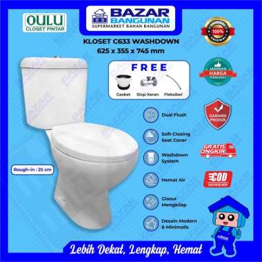 Jual Oulu - Closet Kloset Toilet Duduk C433 Two Piece Dual Flush Soft ...