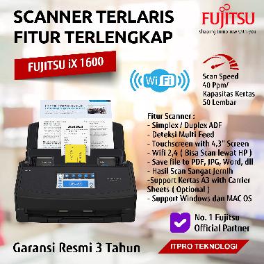 Jual Fujitsu Scanner Scansnap Ix1600 Adf Duplex Original Murah - Harga Diskon Juli 2023 | Blibli