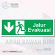 Jual Sticker Safety Sign Jalur Evakuasi Arah Bawah Kiri di Seller Ruang ...