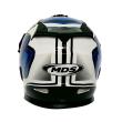 Jual MDS Super Pro Helm Full Face - Solid White Blue Met - M di Seller ...