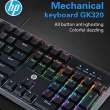 Jual HP GK320 Full Mechanical Gaming Keyboard Rainbow Backlight Blue ...