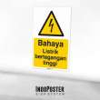 Jual Stiker Safety Sign Rambu K3 ISO Bahaya Listrik Bertegangan Tinggi ...