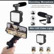 Jual paket vlogging set mic led lengkap tripot live streaming tool kit ...